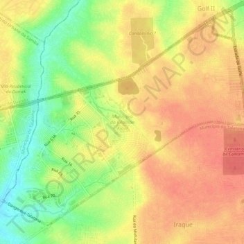 Mapa topográfico Município do Kilamba Kiaxi, altitud, relieve
